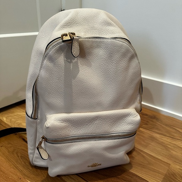 Coach | Bags | Coach White Leather Backpack | Poshmark